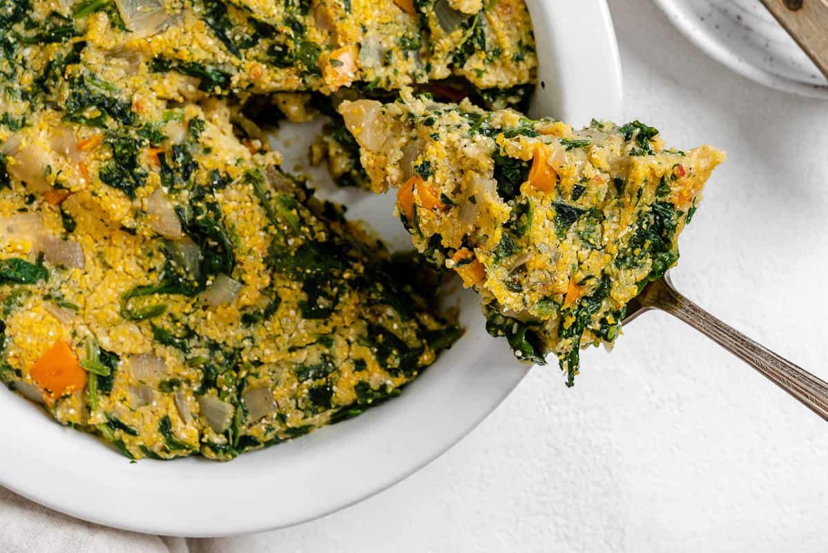 Easy Spinach Polenta Pie - Plant-Based on a Budget
