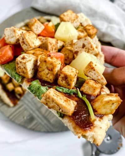 Vegan BBQ Pizza (Cheeseless Pizza with Tofu) - Plant-Based on a Budget