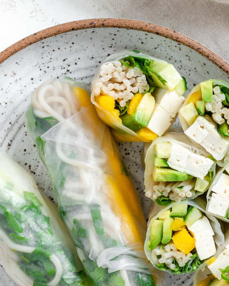 Tofu Spring Rolls With Mango and Avocado - Plant-Based on a Budget