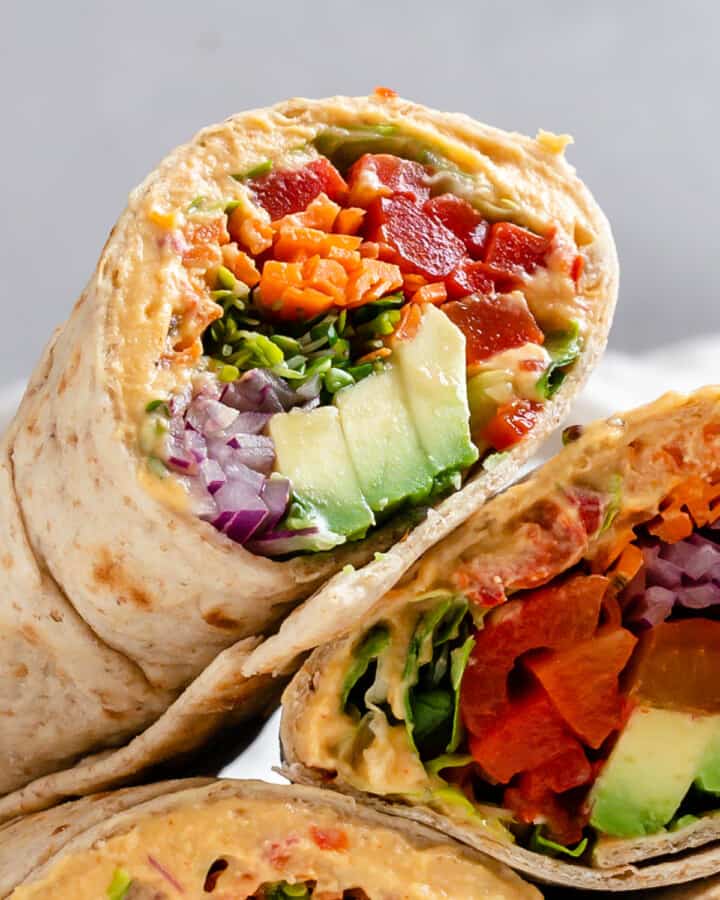 Easy Hummus Tortilla Wrap - Plant-Based on a Budget