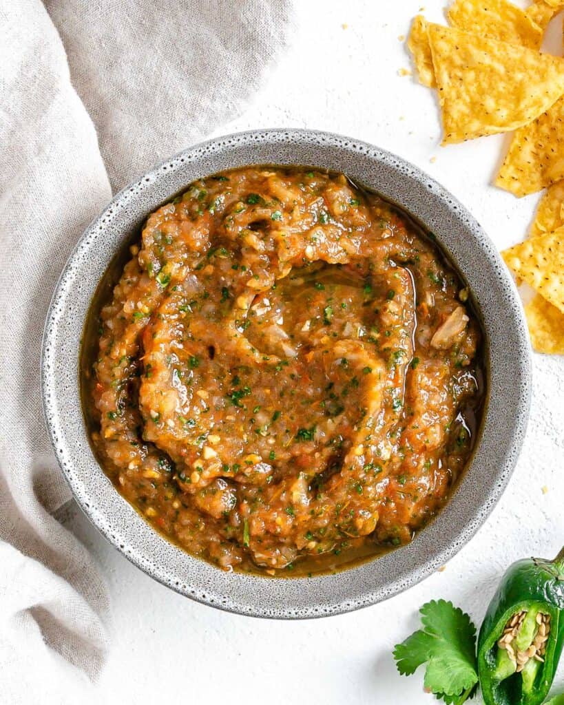 Homemade Roasted Red Salsa - Plant-Based on a Budget