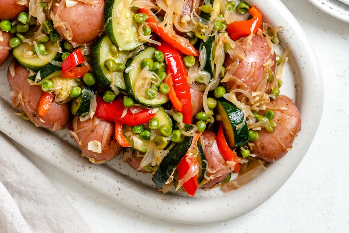 Sautéed Mixed Vegetables with Baby Potatoes - Plant-Based on a Budget