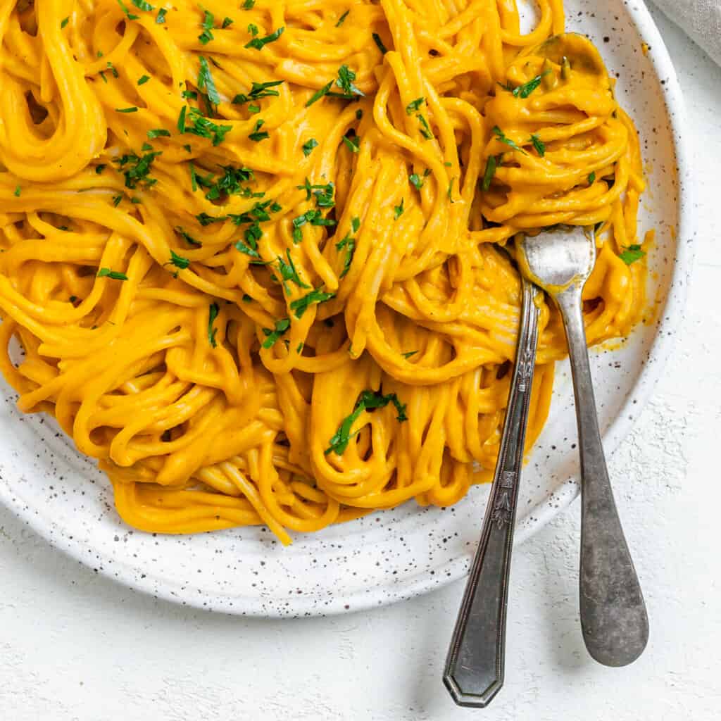 Sweet Potato Pasta Sauce with Spaghetti - Plant-Based on a Budget