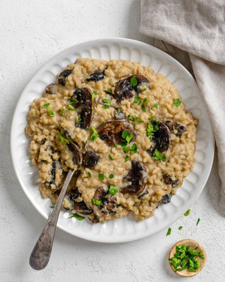 Creamy Brown Rice Risotto - Plant-Based on a Budget