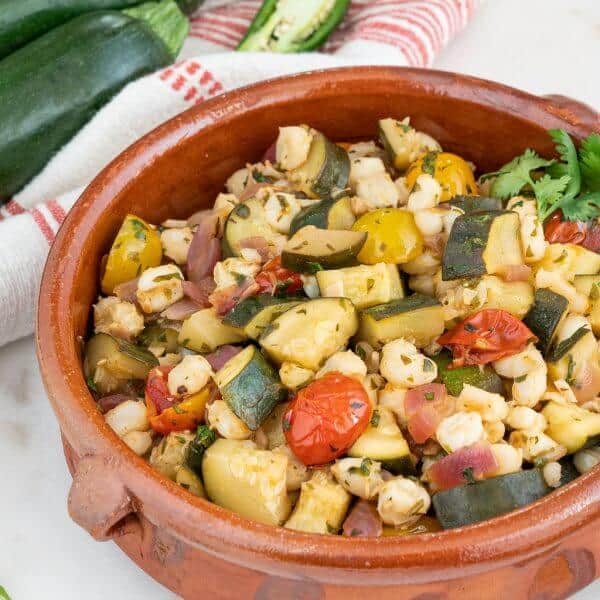 Summer Zucchini and Hominy - Plant-Based on a Budget