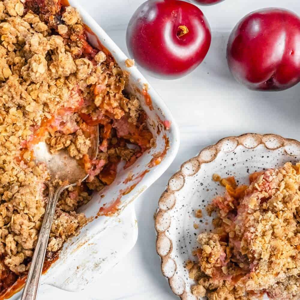 Vegan Plum Crisp - Plant-Based on a Budget