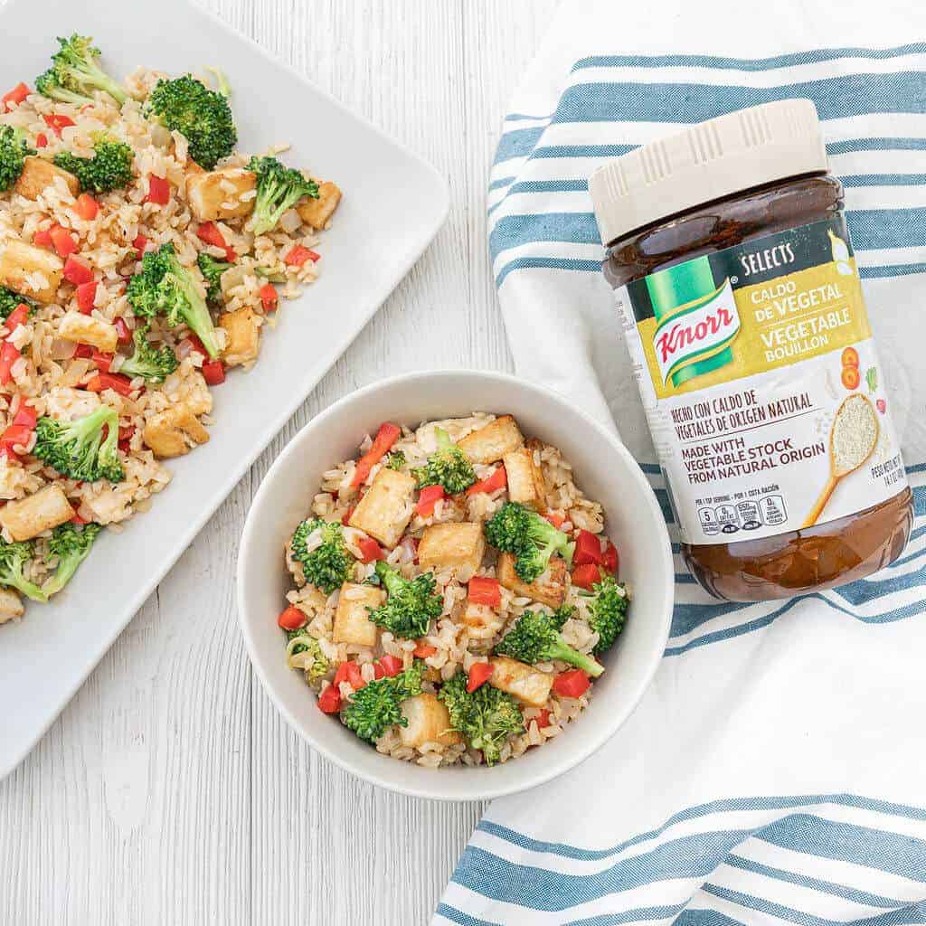 Easy Dinner - Brown Rice Veggie Stir Fry - Plant-Based on a Budget