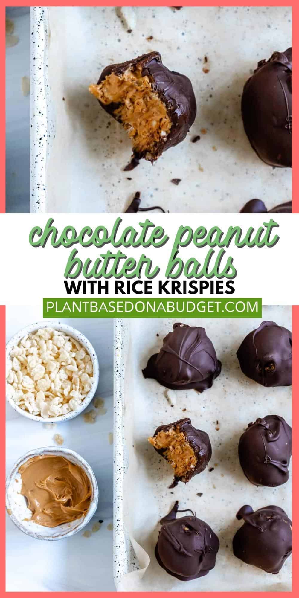 Vegan No-Bake Chocolate Peanut Butter Balls With Rice Krispies (Peanut ...