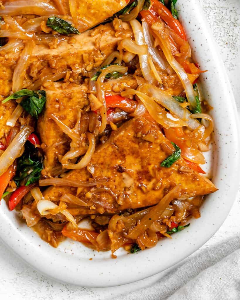 Easy Lemon Basil Tofu - Plant-Based on a Budget