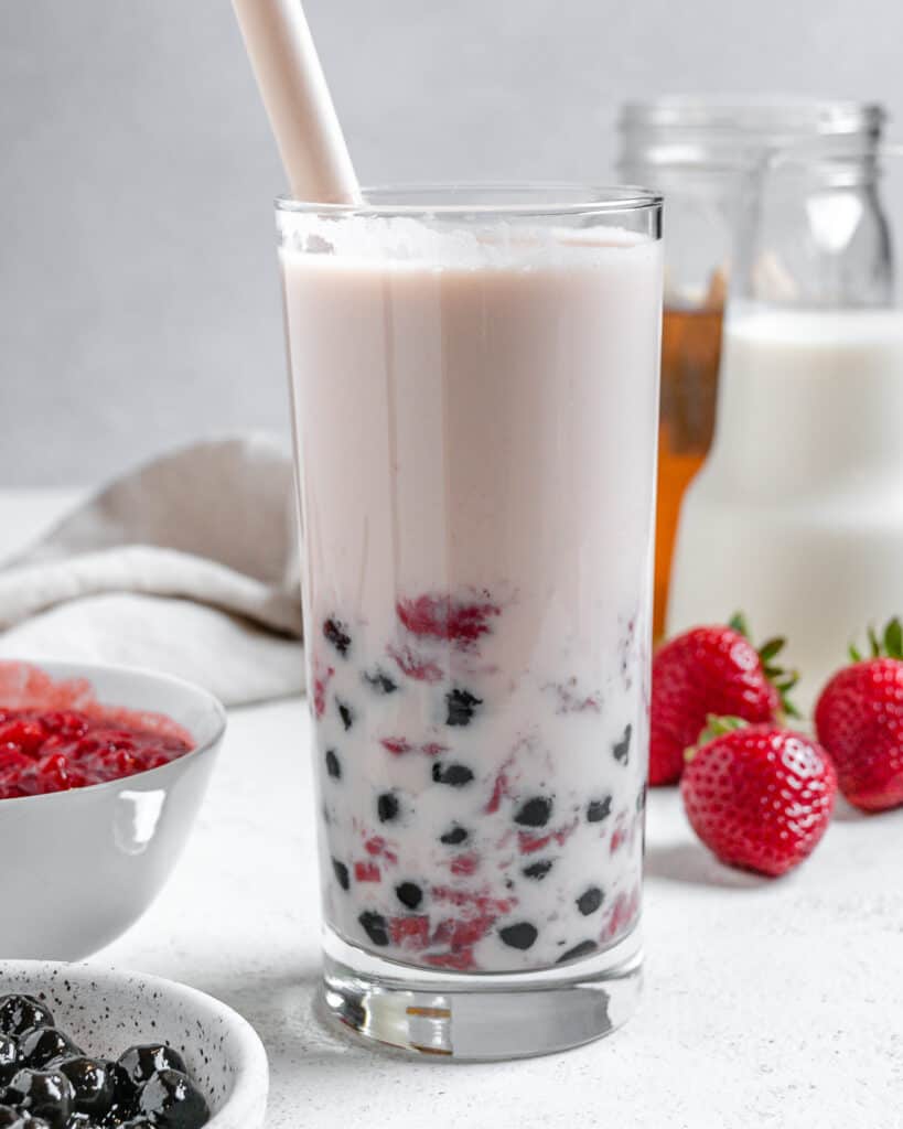 Strawberry Milk Tea - Plant-Based on a Budget