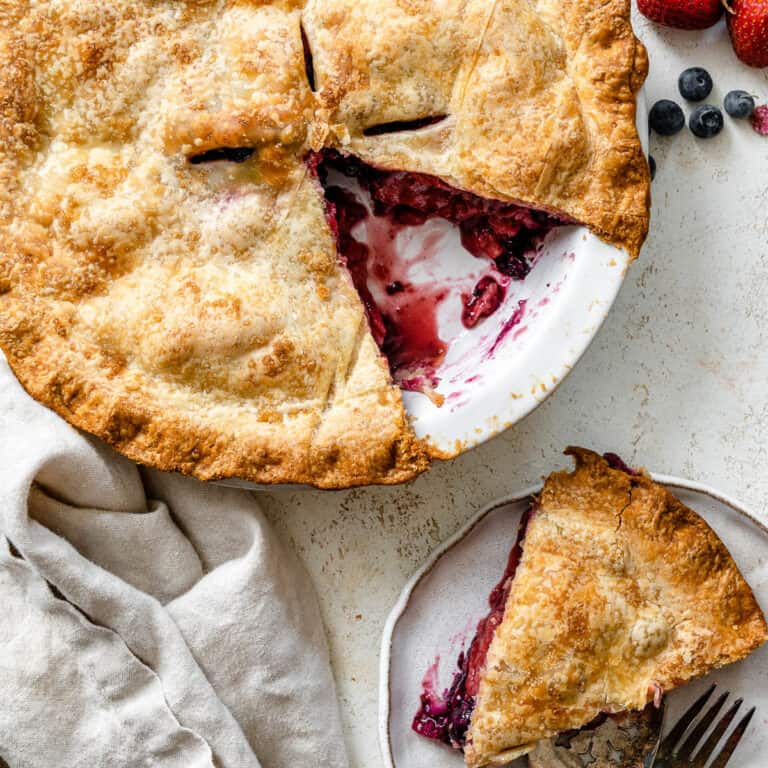Easy Strawberry Blueberry Pie - Plant-Based on a Budget