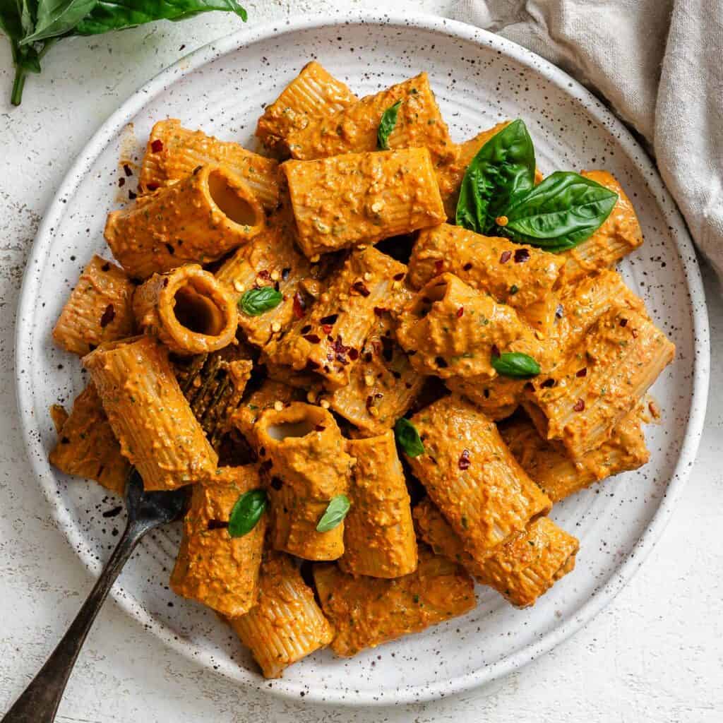 Red Pesto Pasta - Plant-Based on a Budget