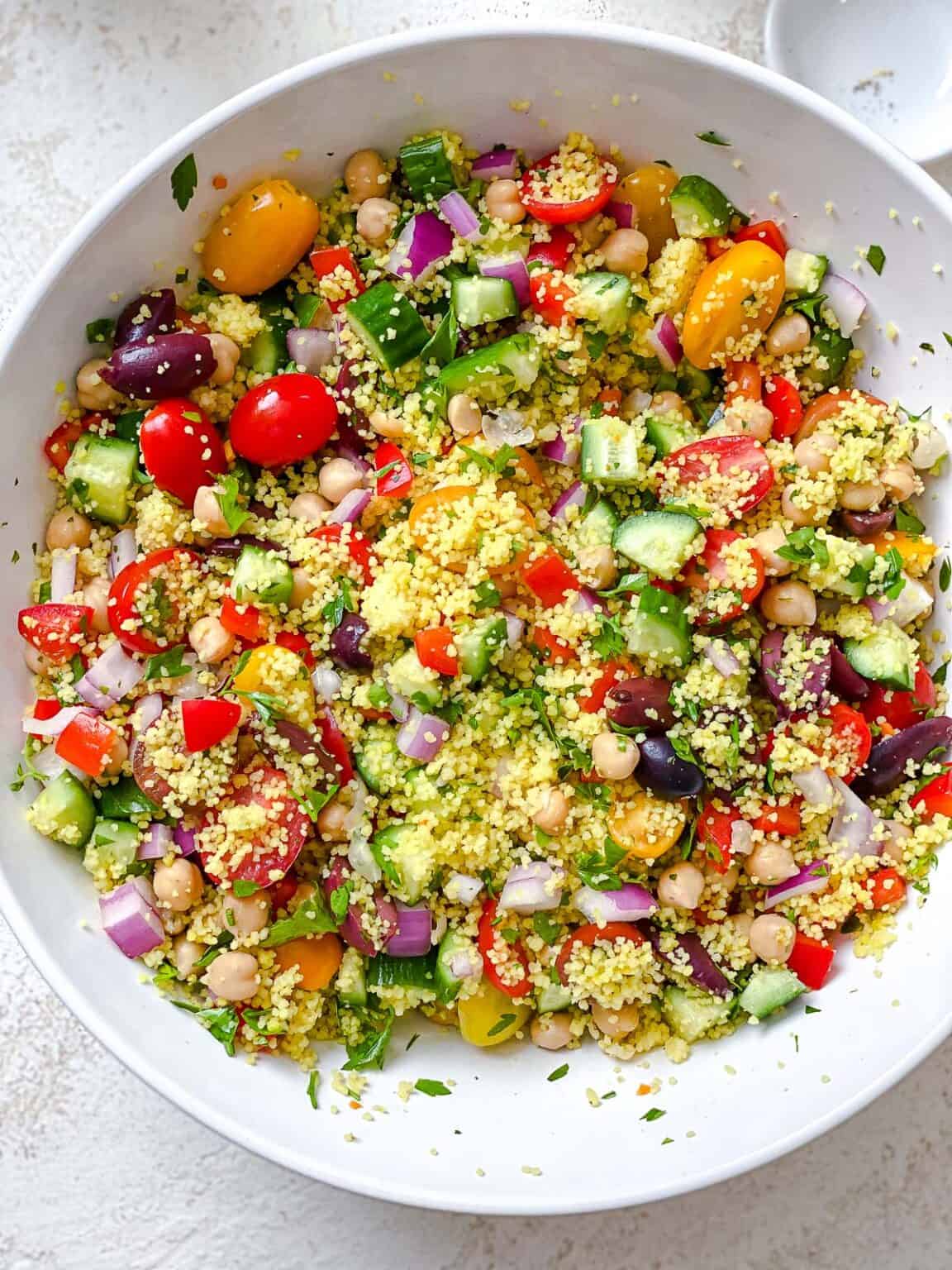 Mediterranean Couscous Salad - Plant-Based on a Budget