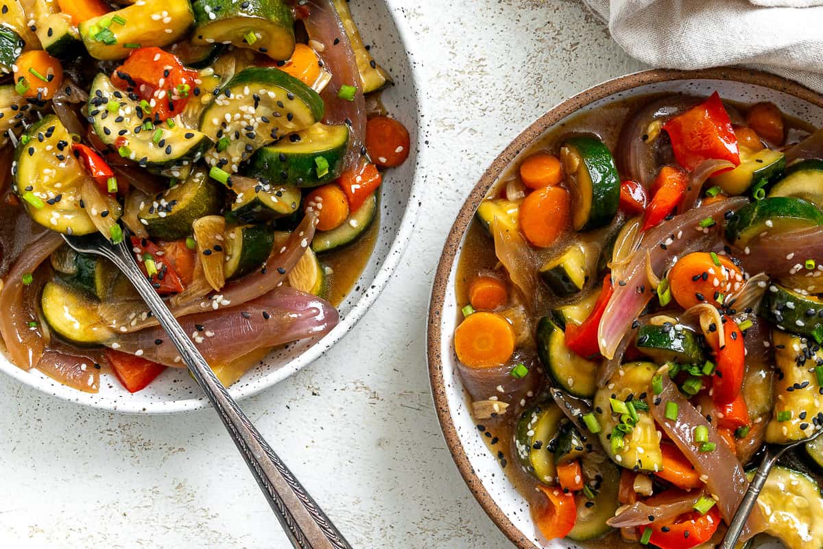 Easy Zucchini Stir Fry - Plant-Based on a Budget