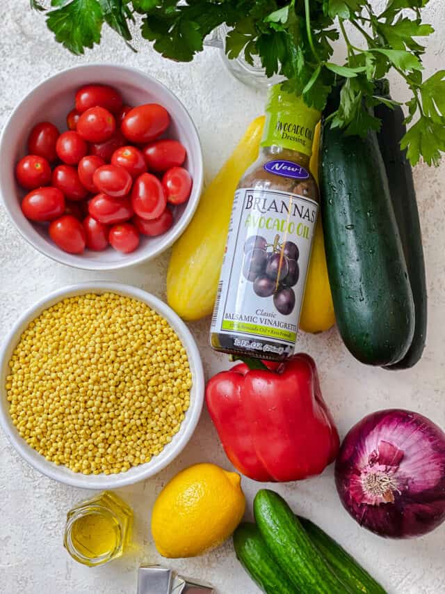 Couscous Salad with Fresh Vegetables - Plant-Based on a Budget