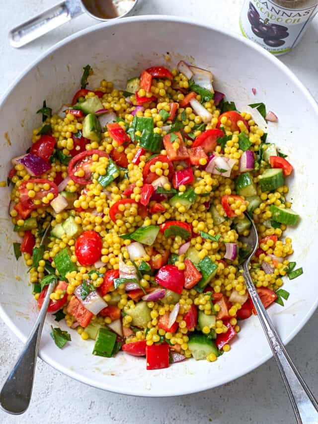 Couscous Salad with Fresh Vegetables - Plant-Based on a Budget