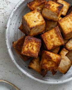 Quick Crispy Pan Fried Tofu - Plant-Based on a Budget