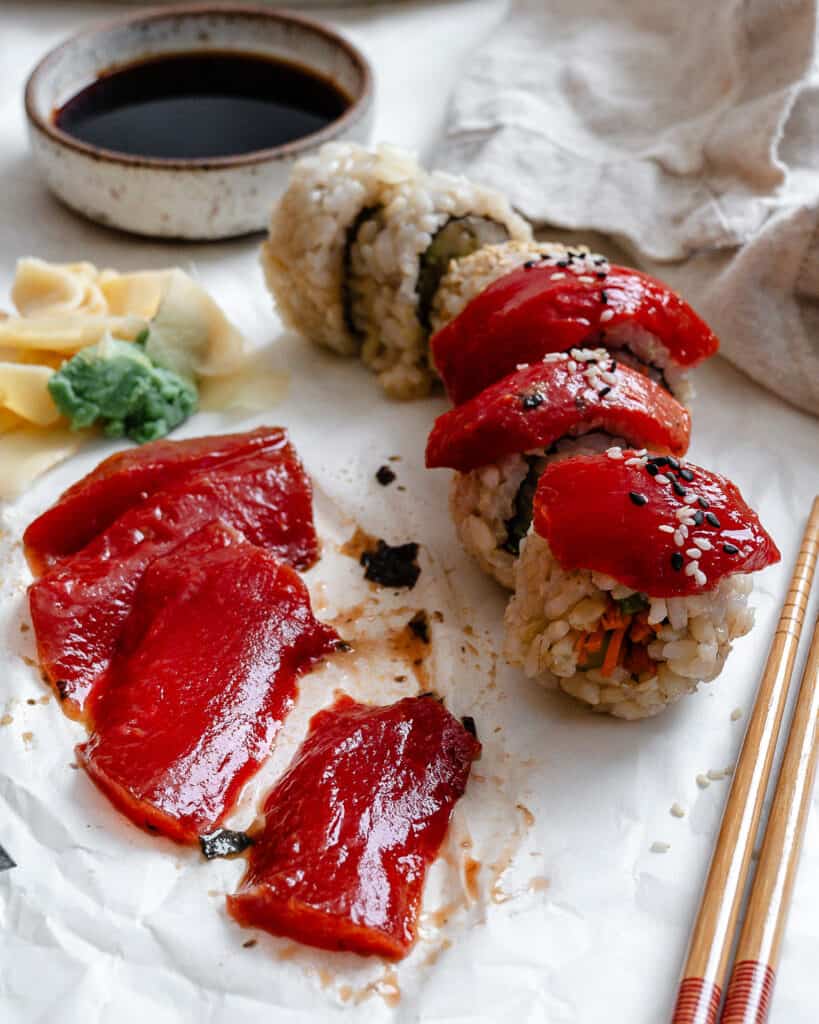 Watermelon Tuna [sashimi + steaks] - Plant-Based on a Budget