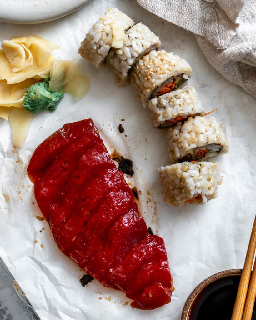 Watermelon Tuna [sashimi + steaks] - Plant-Based on a Budget