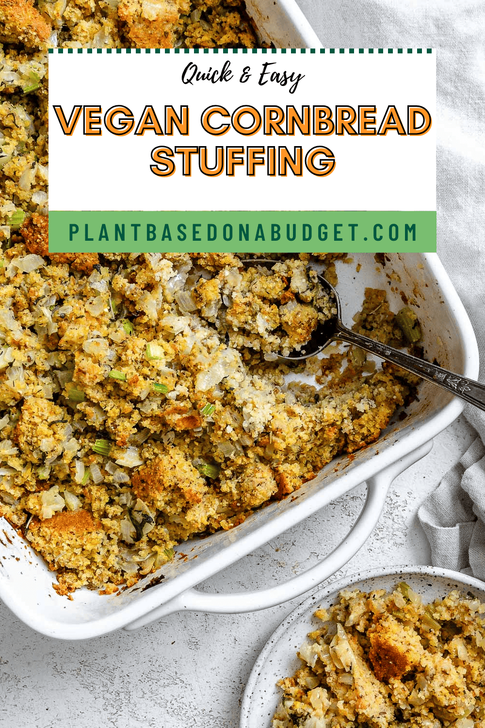 Easy Cornbread Stuffing - Plant-Based on a Budget