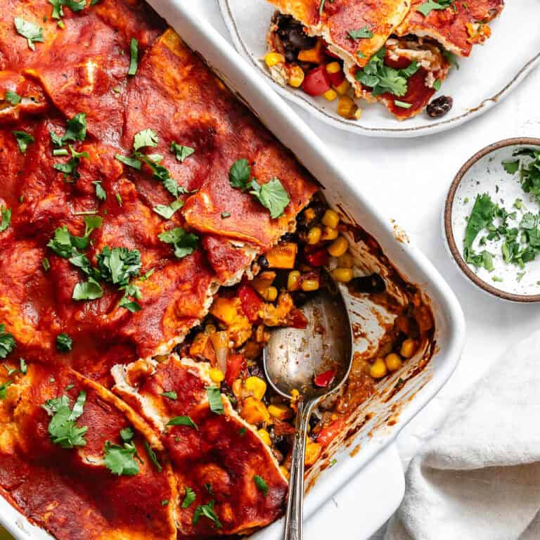Vegetarian Enchilada Casserole Plant Based On A Budget