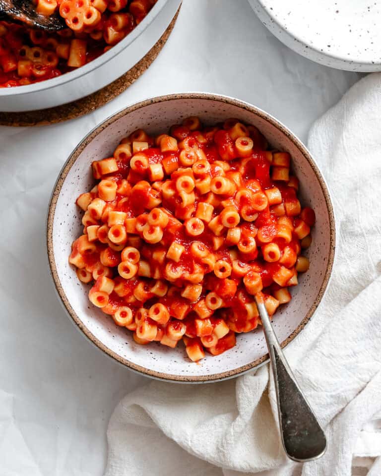 Quick Homemade SpaghettiOs - Plant-Based on a Budget