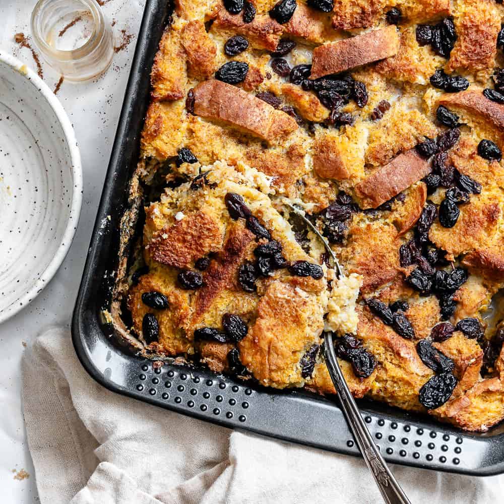 Pumpkin Bread Pudding - Plant-Based on a Budget