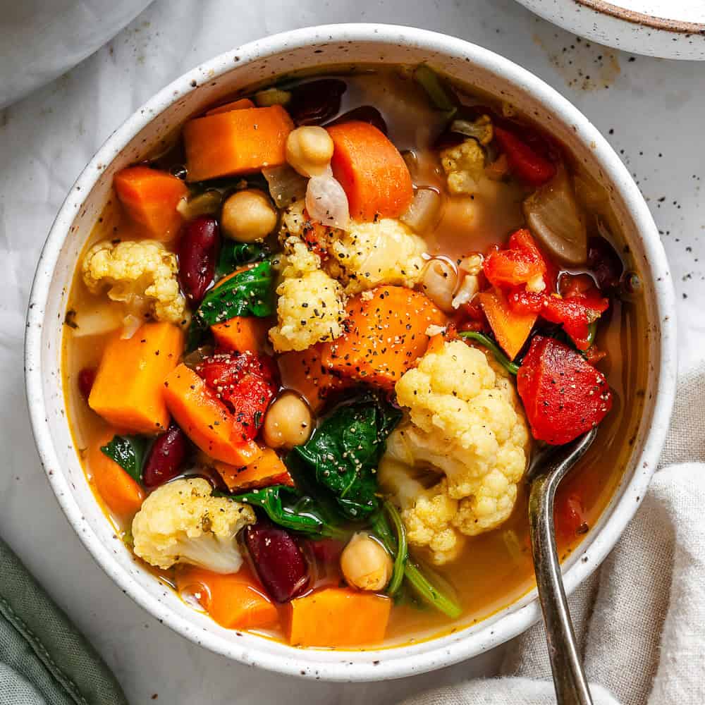 Kale Vegetable Bean Soup - Plant-Based on a Budget
